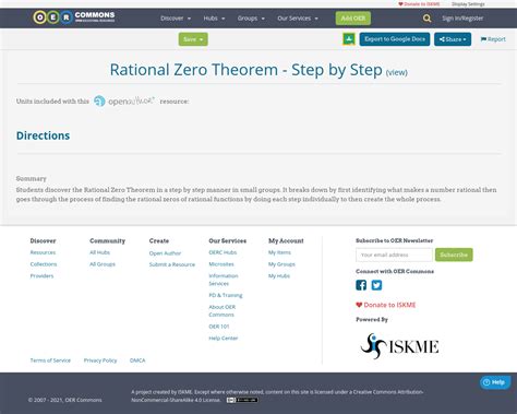 Rational Zero Theorem Step By Step OER Commons