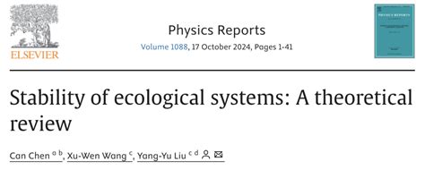 Physics Reports 综述：生态系统的稳定性 智源社区