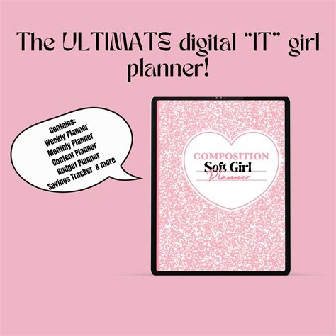 The ULTIMATE Girly Digital Planner Weekly Planner Monthly Planner Budget Tracker Daily Task
