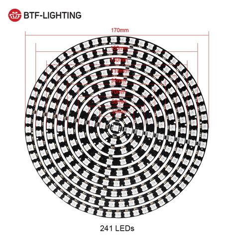 Ws2812b Diy Rgb Led Ring 148 To 241 Pixels Ws2812 Round Modules Sk6812 Btf Lighting