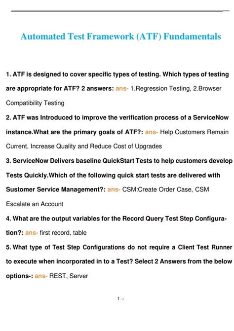 Automated Test Framework Atf Fundamentals Micro Certification 2023 With Complete Solution