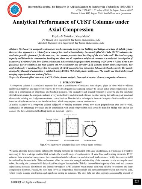 Analytical Performance Of Cfst Columns Under Axial Compression