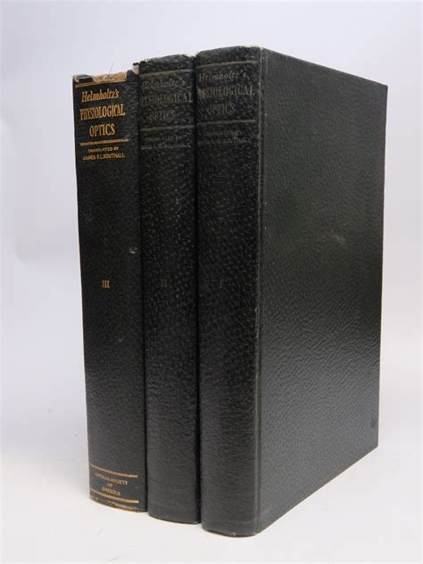 Helmholtzs Treatise On Physiological Optics Von Helmholtz Hermann Von