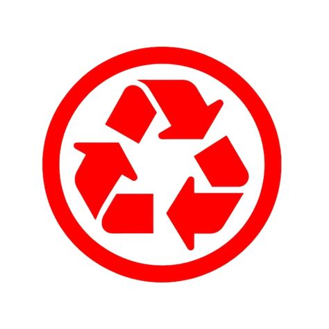 Premium Photo Red Recycling Symbol On White Background