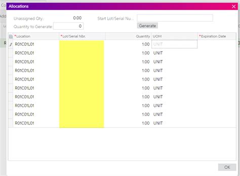 Acumatica How To Specify Starting Serial Number Stack Overflow