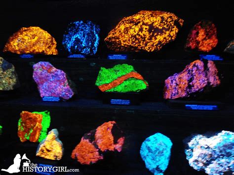 Fluorescent Minerals On Display At The Sterling Hill Mining Museum In