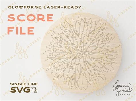 Fall Glowforge Score Svg Autumn Laser Files Wood Round Svg Glowforge Score File Single Line Svg