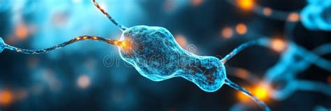 Glowing Neuron With Synapses Abstract Visualization Of Brain Cell