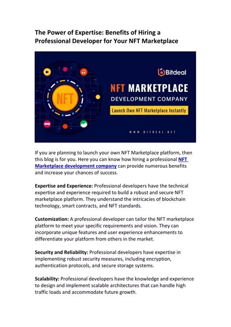 PPT NFT Marketplace Development PowerPoint Presentation Free Download ID