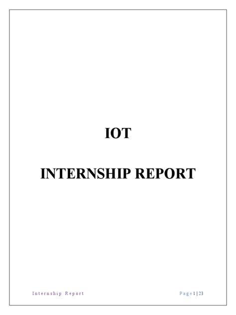 Internship Report Iot Pdf Internet Of Things Automation
