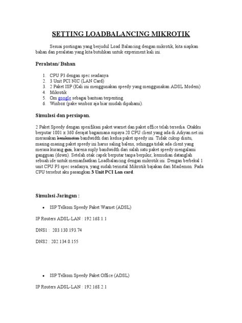 setting load balancing mikrotik pdf