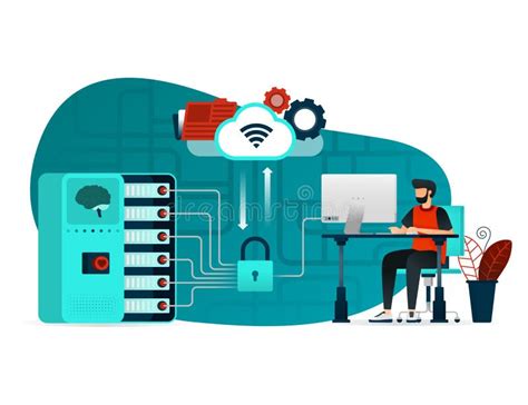 Artificial Machine Learning Illustration For Website Web Poster Stock