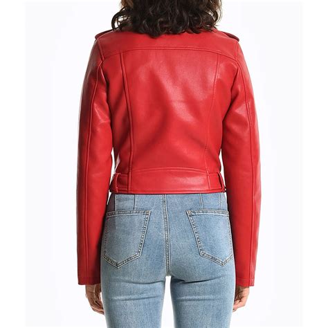 Belted NYC Becky G Red Leather Jacket