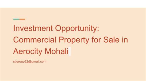 Commercial Property In Mohali Stj Group Ppt