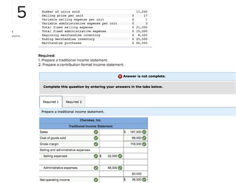 Solved Number Of Units Sold Selling Price Per Unit Variable