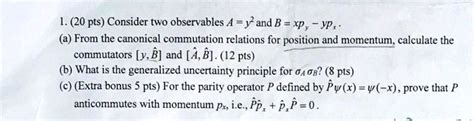 solved 1 20 pts consider two observables a y and b xp yp a