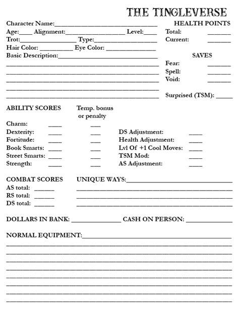 Charactersheet