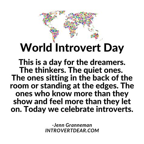 World Introvert Day Jenn Granneman Quote This Is A Day For The Dreamers