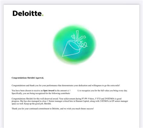 i am excited to share that i have been awarded the spot award it is an honor to receive this