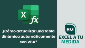 Cómo actualizar una tabla dinámica automáticamente con VBA Excel a tu medida
