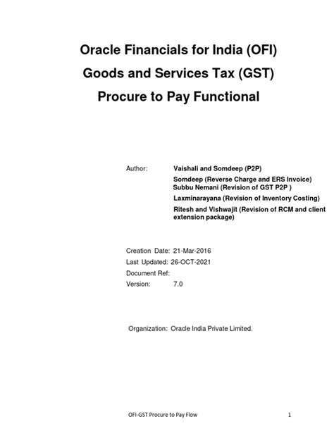 Ofi Gst P2p Pdf Invoice Receipt