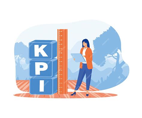Premium Vector Kpi Key Performance Indicator Measurement To Evaluate