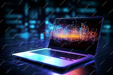 Premium Photo Digital Technology Background With Programming Functions And Neural Network