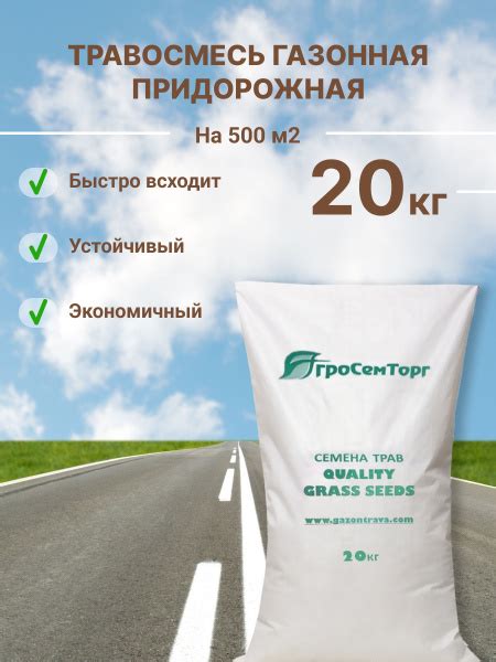Газонные травы АгроСемТорг Придорожный Газон 20 кг купить по выгодным ценам в интернет