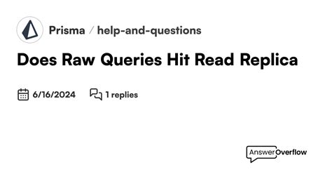 Does Raw Queries Hit Read Replica Prisma