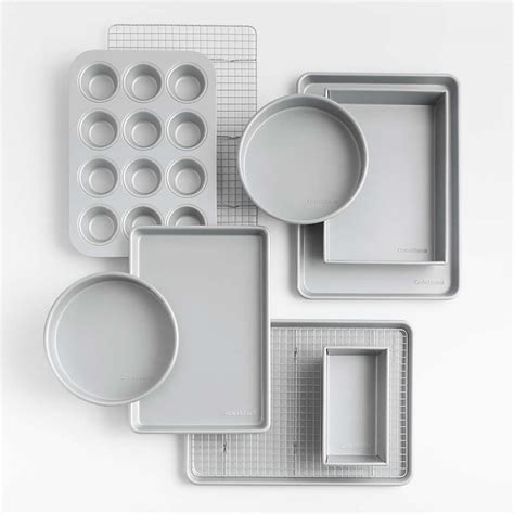 Crate And Barrel Silver 10 Piece Non Stick Bakeware Set Reviews Crate