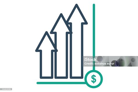 비즈니스 성장 아이콘입니다 달러와 화살표 사업 시작과 관련된 아이콘입니다 선 아이콘 스타일입니다 비즈니스 요소 벡터 일러스트 레이 션 0명에 대한 스톡 벡터 아트 및 기타