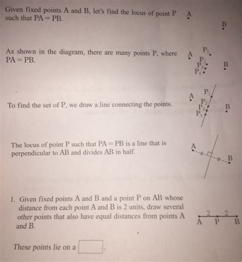 Solved Given Fixed Points A And B Let S Find The Locus Of Chegg Com