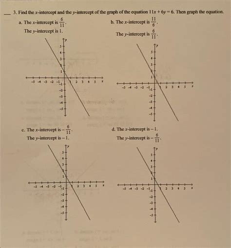 Solved 3 Find The X Intercept And The Y Intercept Of The Chegg Com