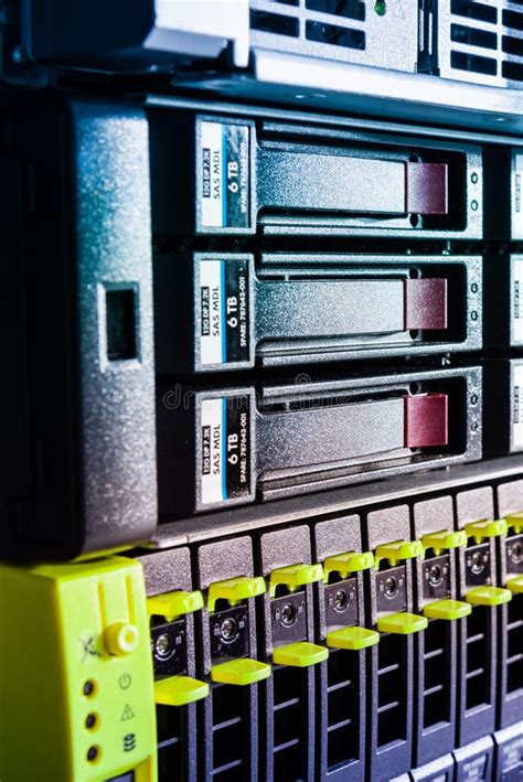Array Of Data Storage Hard Drives In Internet Data Center Stock Image
