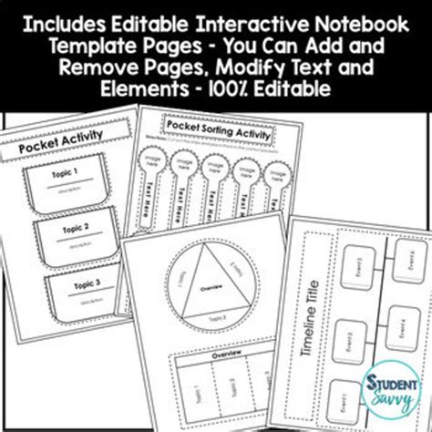 Editable Interactive Notebook Templates All Subjects Printables Etsy
