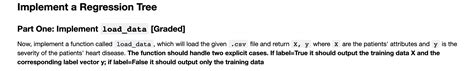 Solved Implement A Regression Tree Part One Implement
