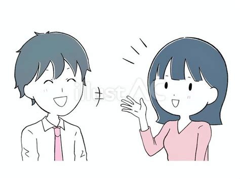 対面で話をする男女イラスト No 23247083｜無料イラスト・フリー素材なら「イラストac」