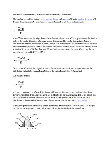 convert non standard normal distribution to standard normal