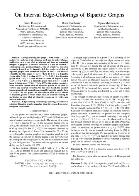 Pdf On Interval Edge Colorings Of Bipartite Graphs