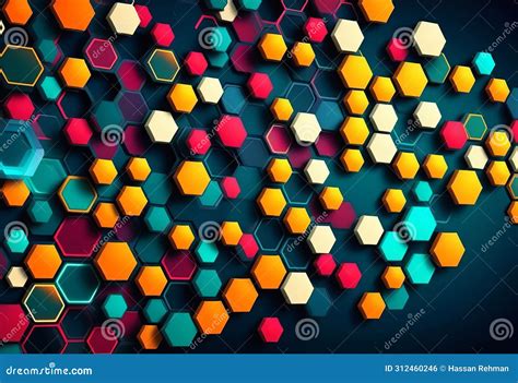 Abstract Technology Background With Hexagons Stock Illustration