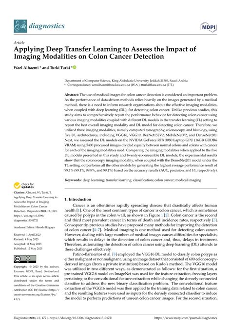 Pdf Applying Deep Transfer Learning To Assess The Impact Of Imaging