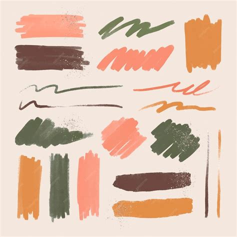 잉크 브러시 획 요소 벡터 반짝이 설정 무료 벡터