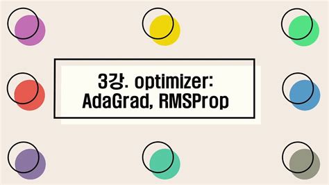 딥러닝ii 3강 Optimizer Adagrad Rmsprop Youtube