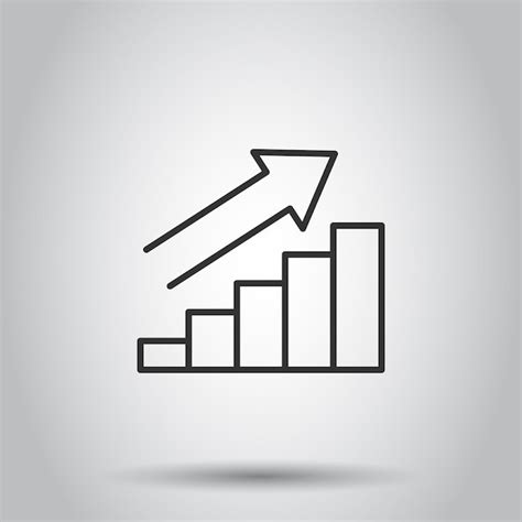 Premium Vector Chart Graph Icon In Flat Style Arrow Grow Vector