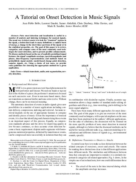 Pdf A Tutorial On Onset Detection In Music Signals