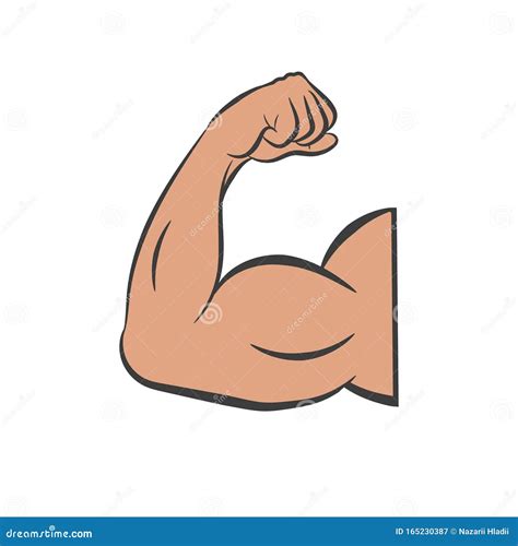 Flexing Bicep Muscle Strength Or Arm Vector Stock Vector Illustration Of Body Powerful