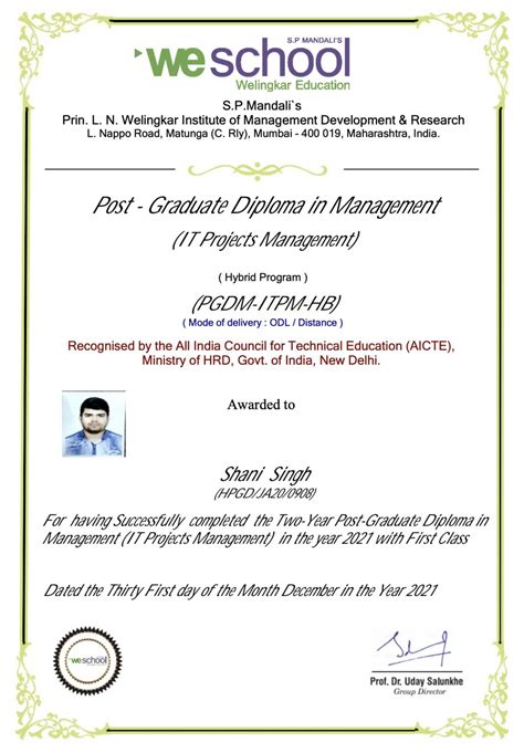 shani singh on linkedin learningandgrowing learningeveryday postgraduate itprojectmanagement