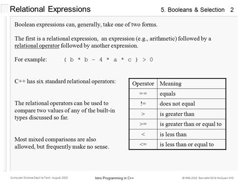 5 Booleans And Selection Intro Programming In C Computer Science Dept