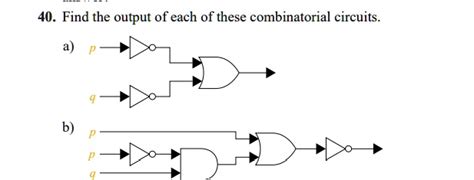 Solved 40 Find The Output Of Each Of These Combinatorial Circuits