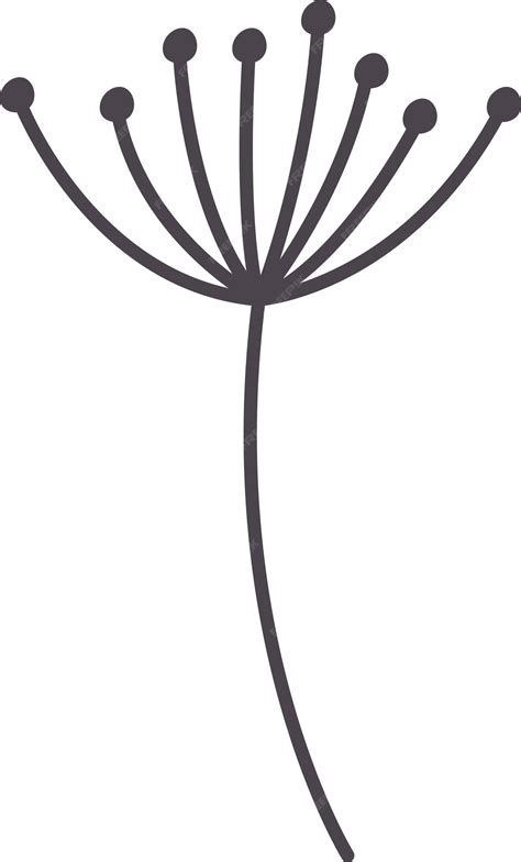 Premium Vector Flower On Stem Outline